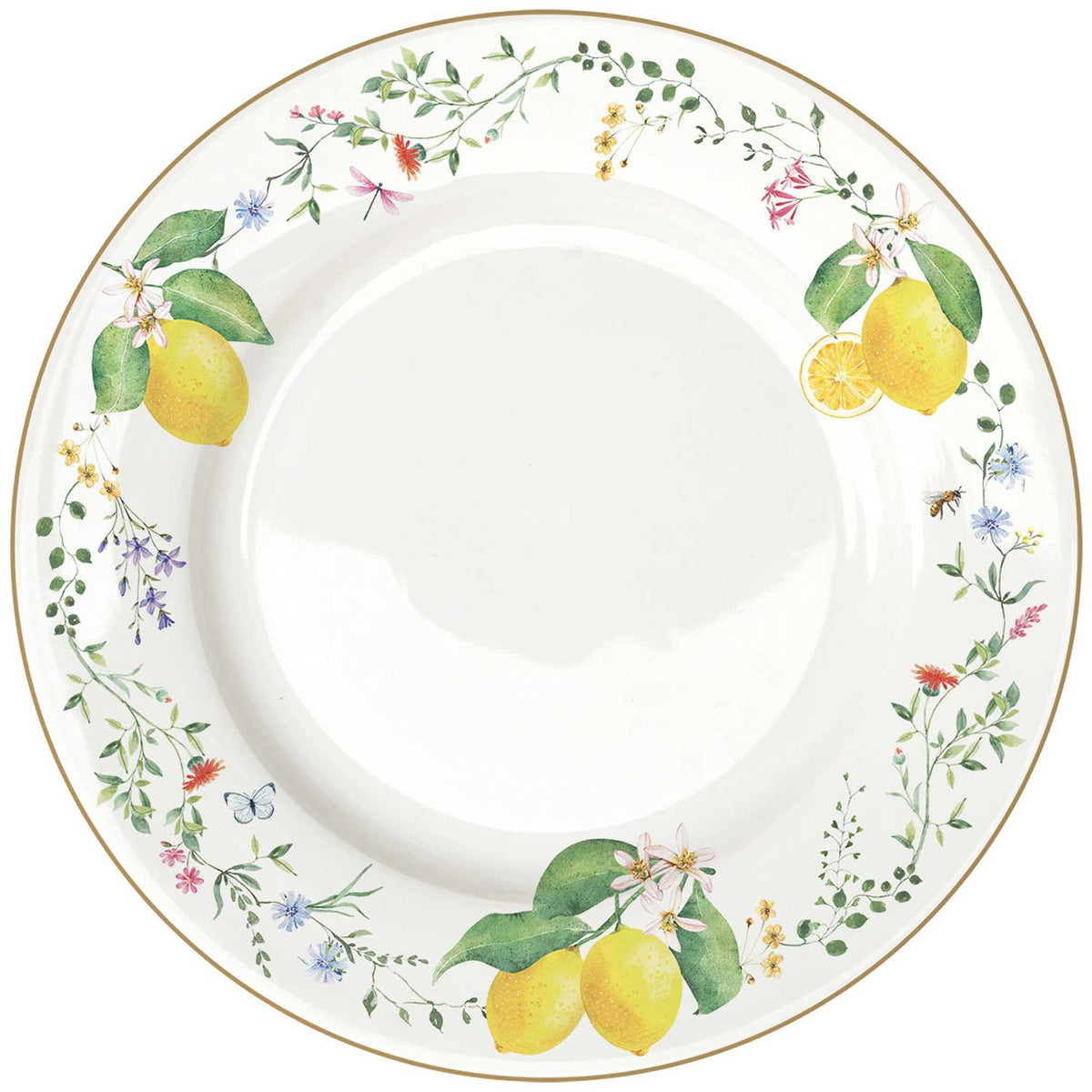 18 részes mediterrán porcelán citromos étkészlet Fleurs et Citrons ...